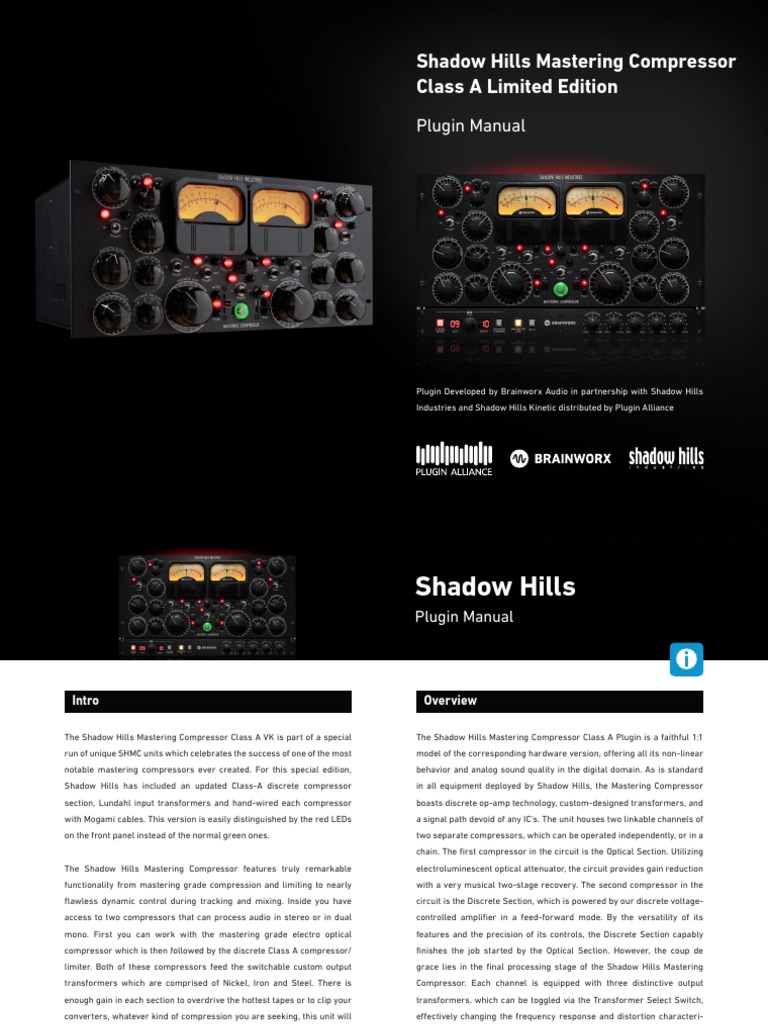 Shadow Hills Class A Mastering Comp Manual | PDF | Electricity ...