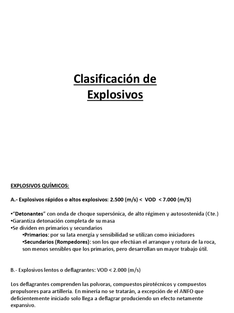 Clasificación de Explosivos | PDF | Química | Ciencias fisicas