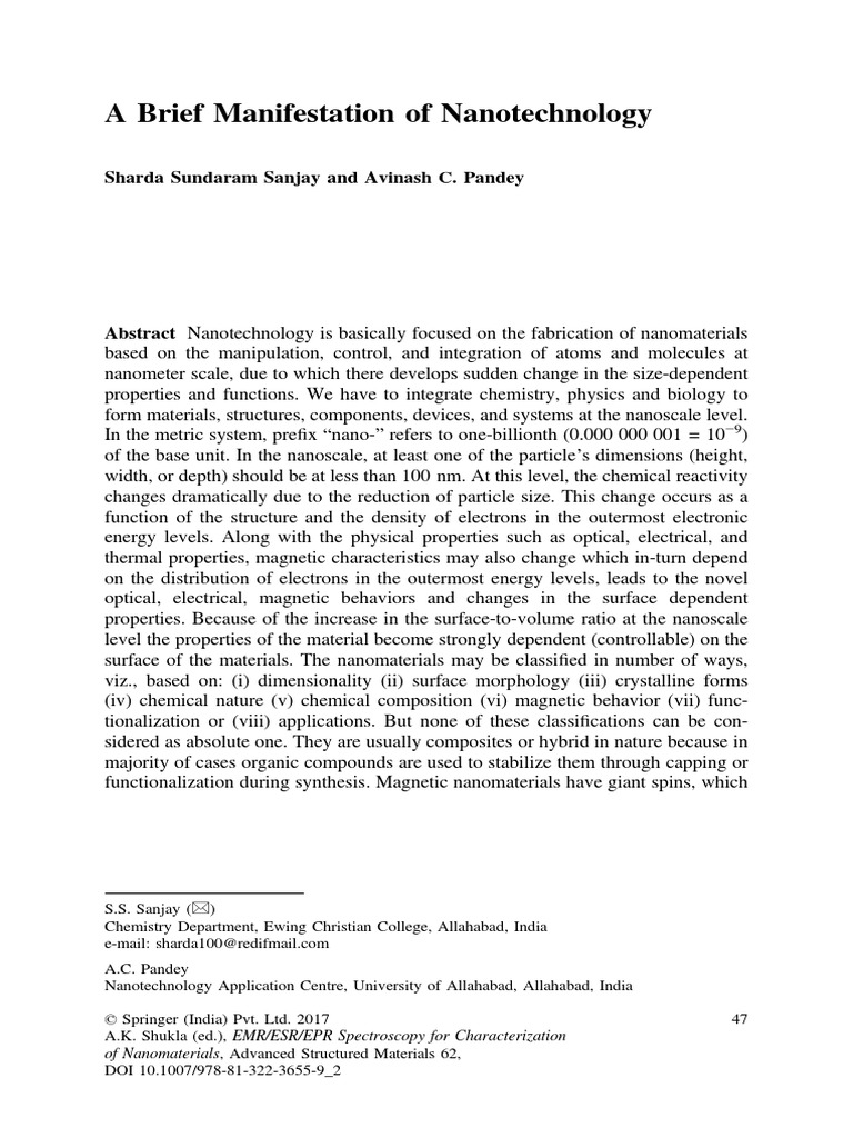 Nanotechnology Text Book | PDF | Nanotechnology | Materials Science