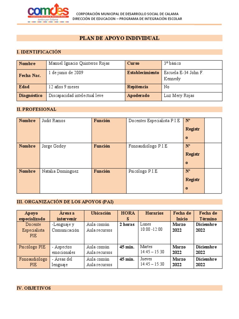 PAI Ejemplo ALEJANDRA | PDF | Salón de clases | Comunicación