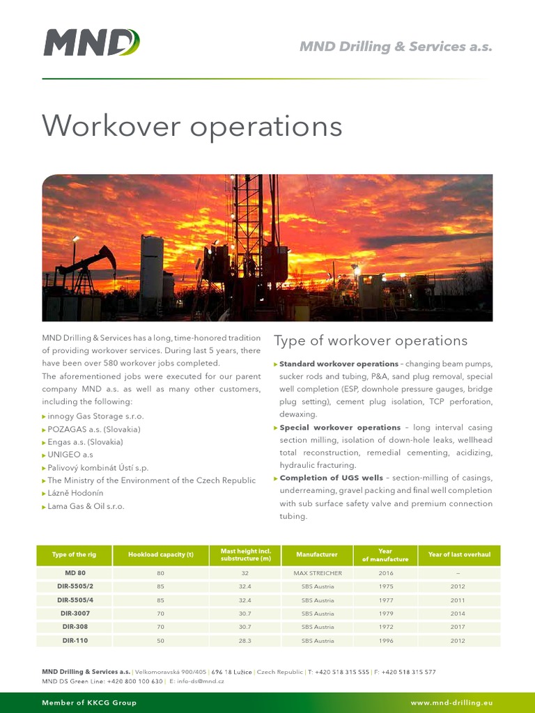 Workover Operations Workover Rigs Workover Rigs | PDF | Casing ...
