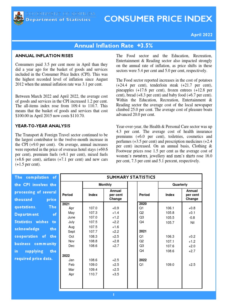April 2022 CPI Report | PDF | Consumer Price Index | Index (Economics)