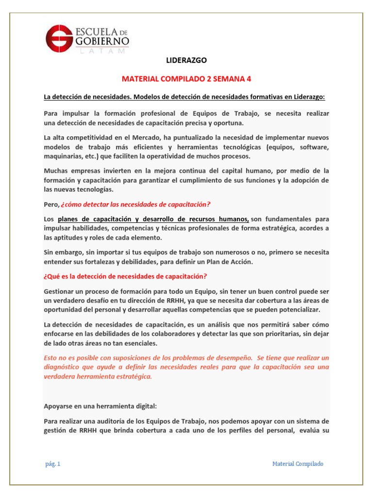 Liderazgo Material Compilado 2 Semana 4 | PDF | Gestión de recursos humanos | Liderazgo