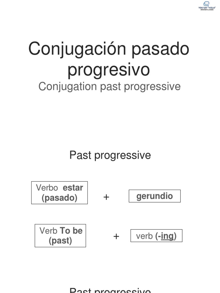 Lesson#5. - Conjugation Past Progressive | PDF