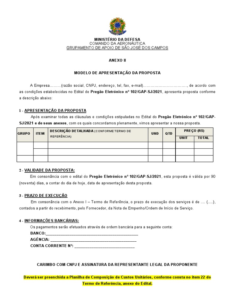 Modelo de Apresentação Da Proposta | PDF | Finanças e Administração de ...