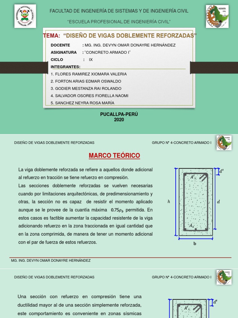 Diseño de Vigas Doblemente Reforzadas | PDF | Hormigón | Doblar