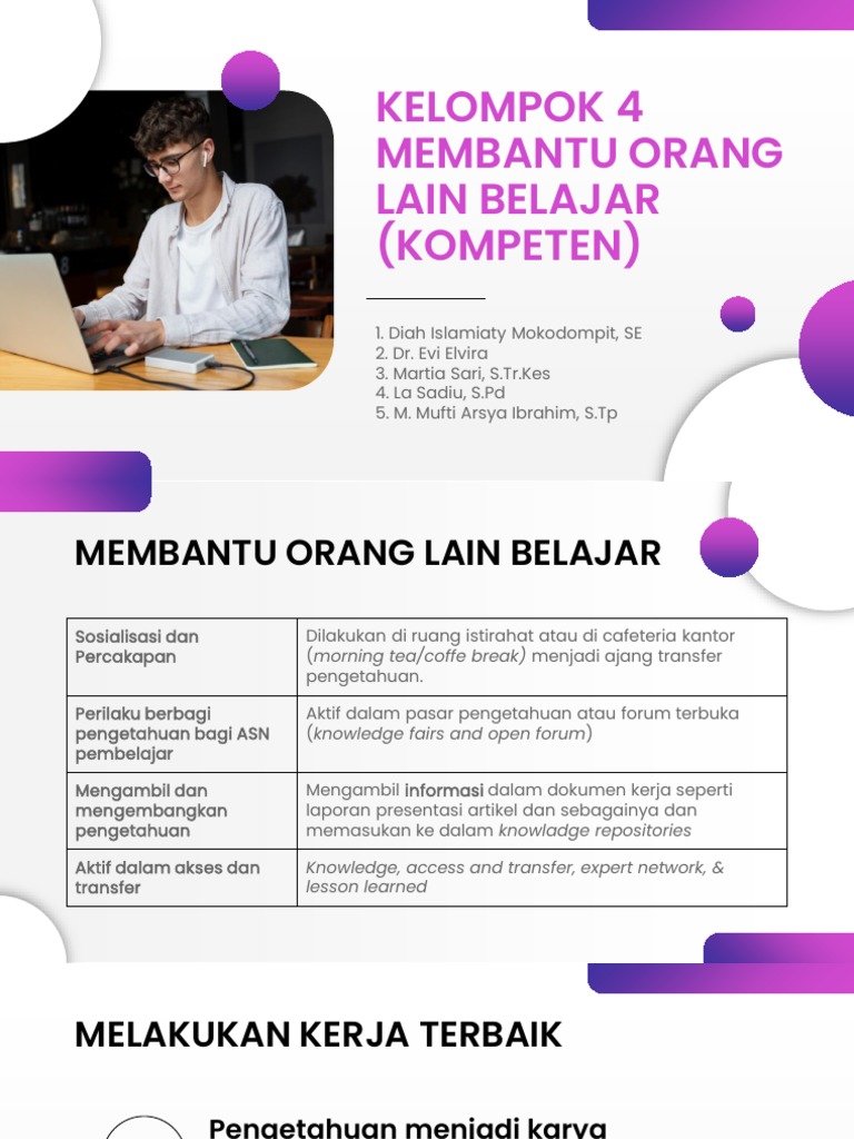 Kelompok 4 Kompeten (Membantu Orang Lain Belajar) | PDF | Karier ...