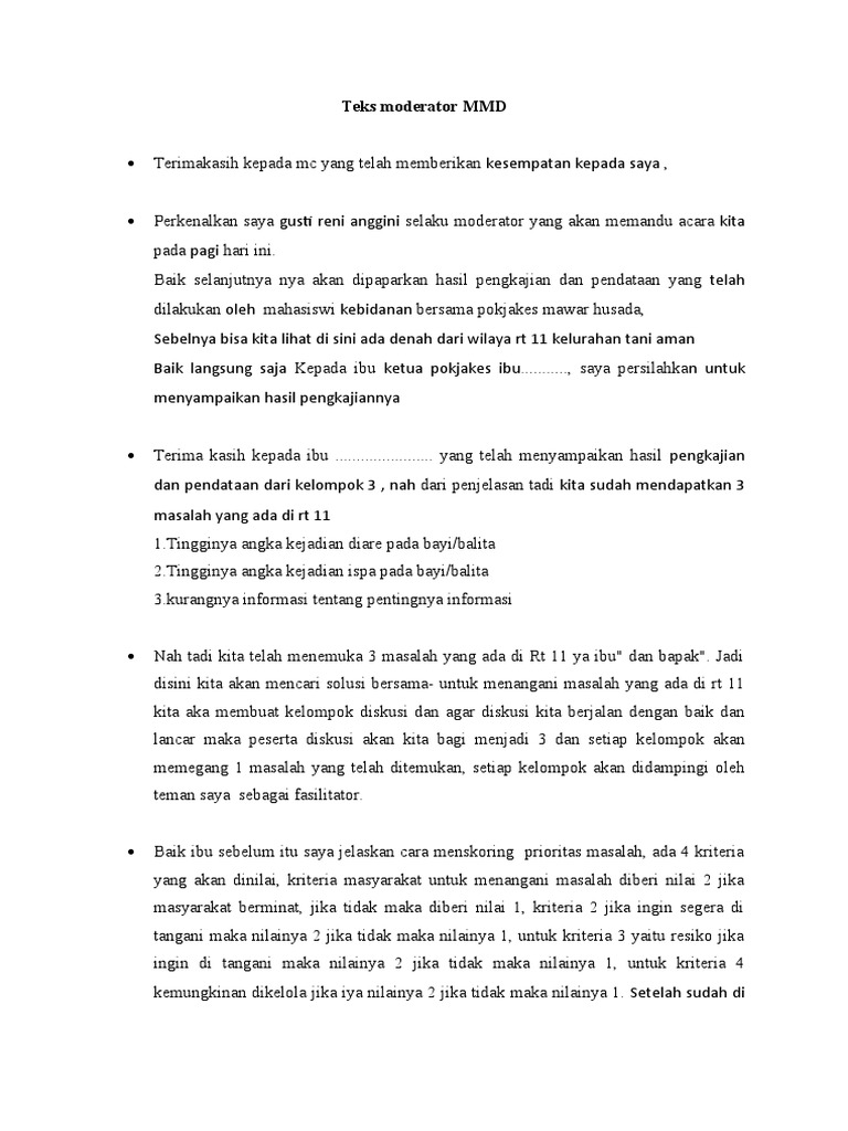 Teks Moderator MMD 1 | PDF