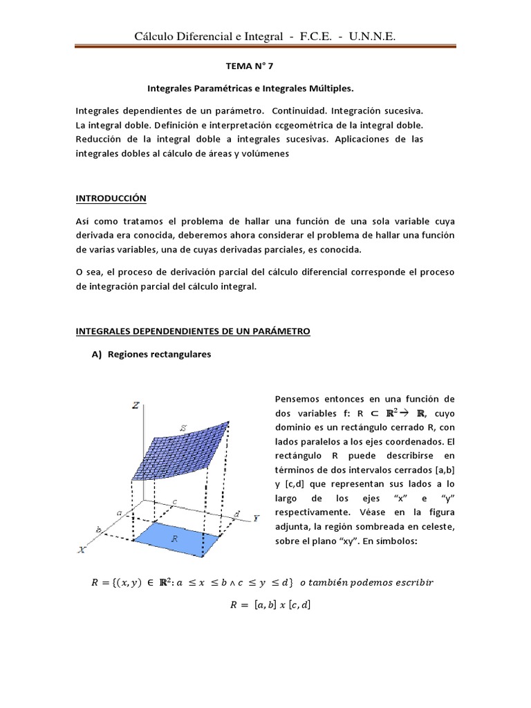 Tema INTEGRALES PARAMÉTRICAS Y MÚLTIPLES | PDF | Integral | Cálculo