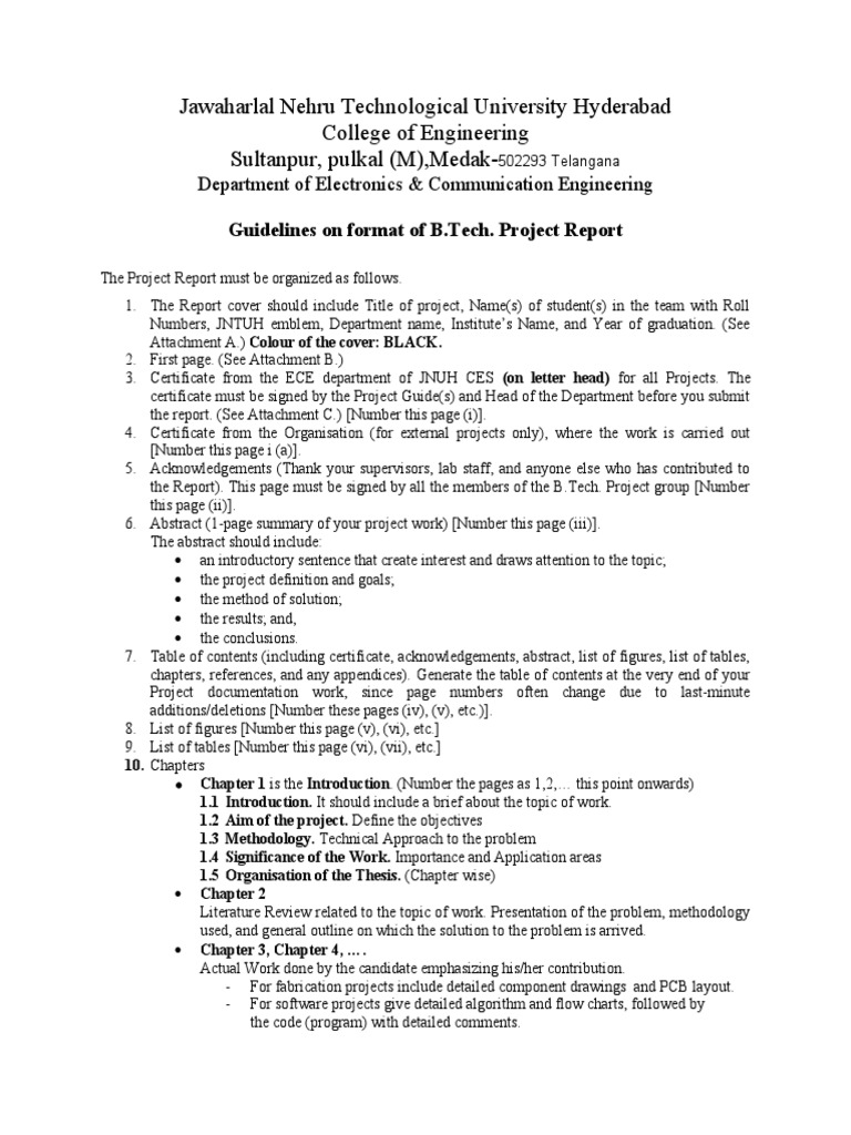 B.Tech Project Report format-ECE2011 | PDF | Computing