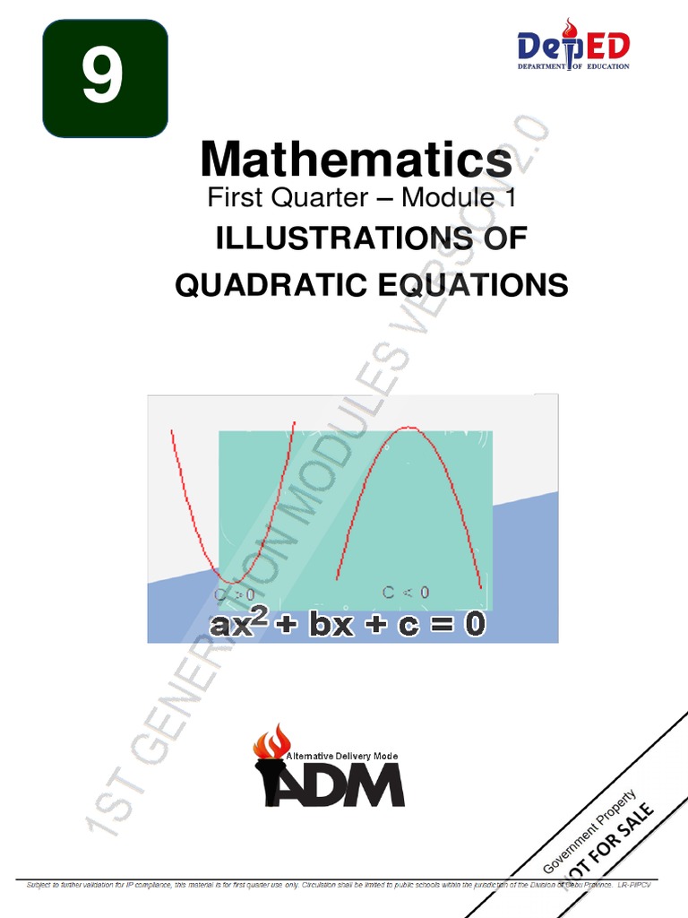 Mathematics: Illustrations of Quadratic Equations | PDF | Equations ...