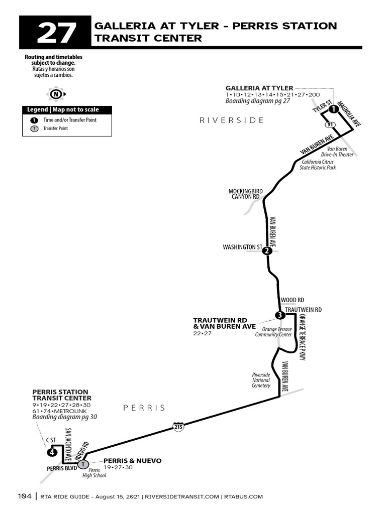 RTA Bus 27 Schedule: Perris to Tyler | PDF | Transport | Southern ...