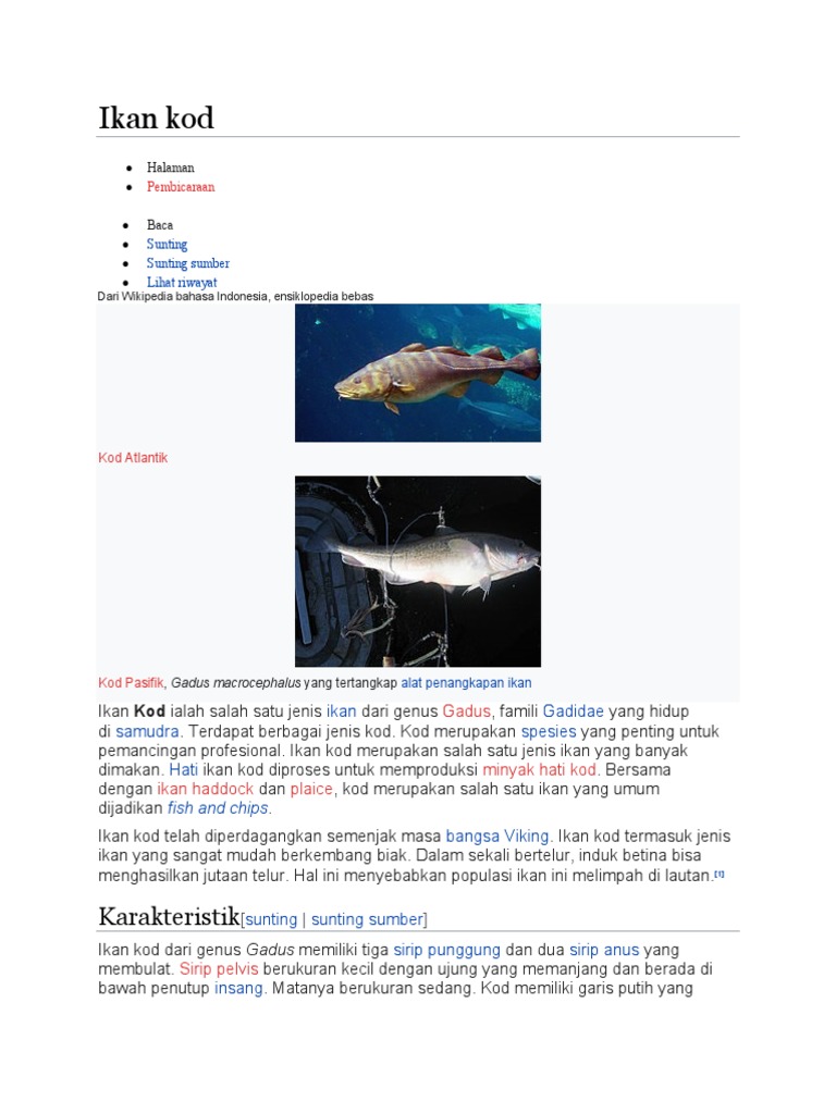 Ikan Kod: Jenis dan Manfaatnya | PDF