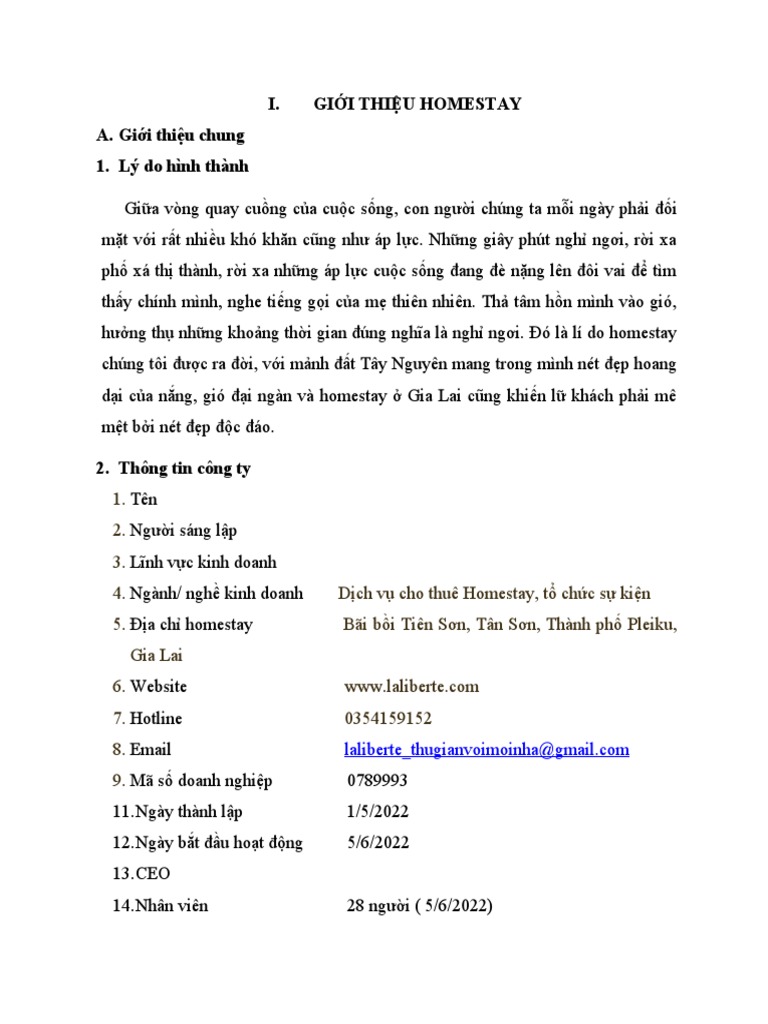GIỚI THIỆU HOMESTAY | PDF