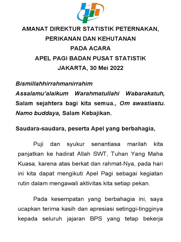 2022.05.30 (Direktur SP2K) Amanat Pembina Apel | PDF