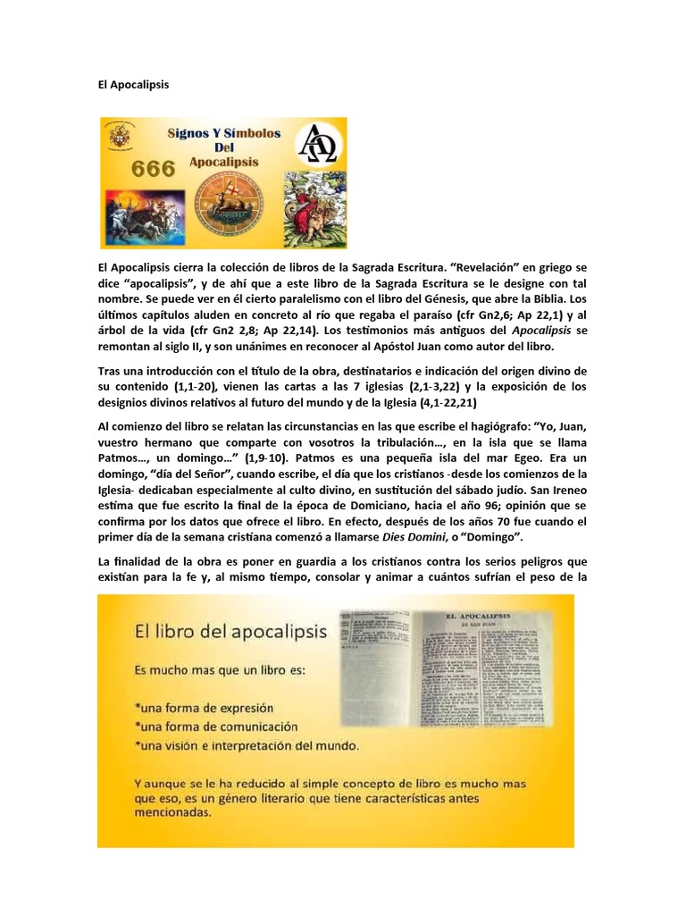 Símbolos del Apocalipsis Explicados | PDF | Libro de revelación | Juan ...
