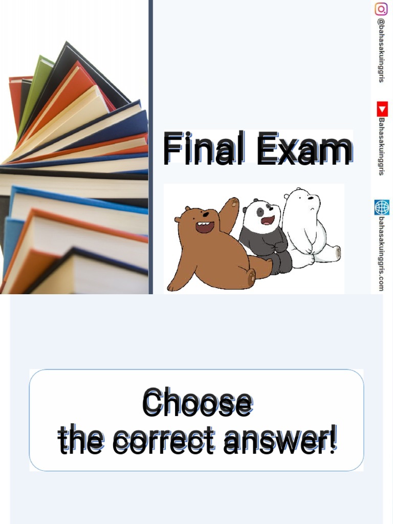 English Grammar Final Exam Questions | PDF | Test (Assessment ...