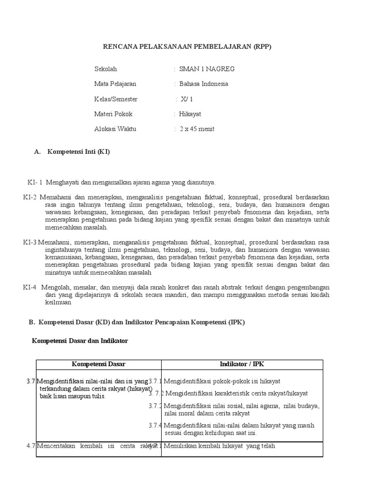 RPP Hikayat Supervisi | PDF