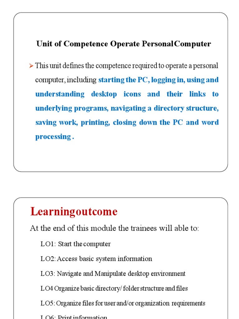 Common Competency 4 - Operate Personal Computer | PDF | Window (Computing) | Printer (Computing)