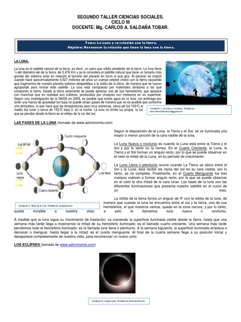 La Luna: Fases, Eclipses y Mareas | PDF | Luna | Tierra