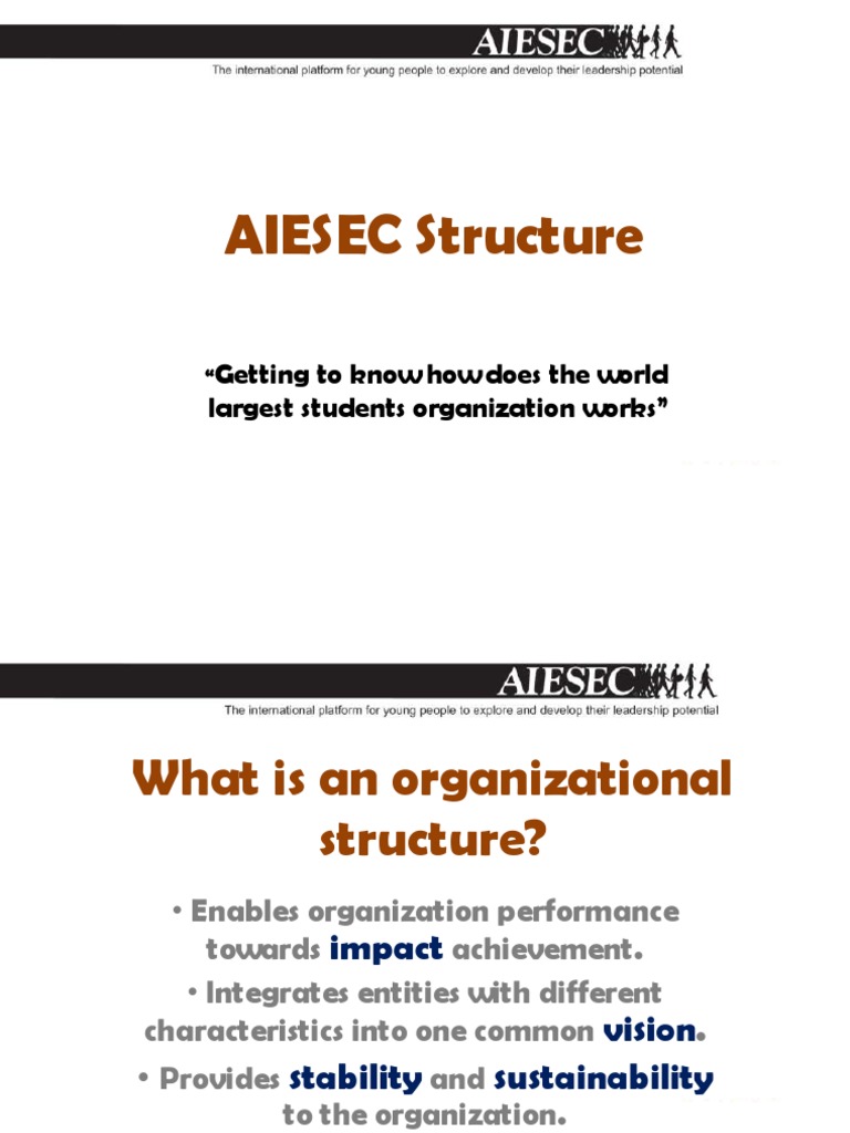 AIESEC Organizational Structure Overview | PDF | Leadership | Business