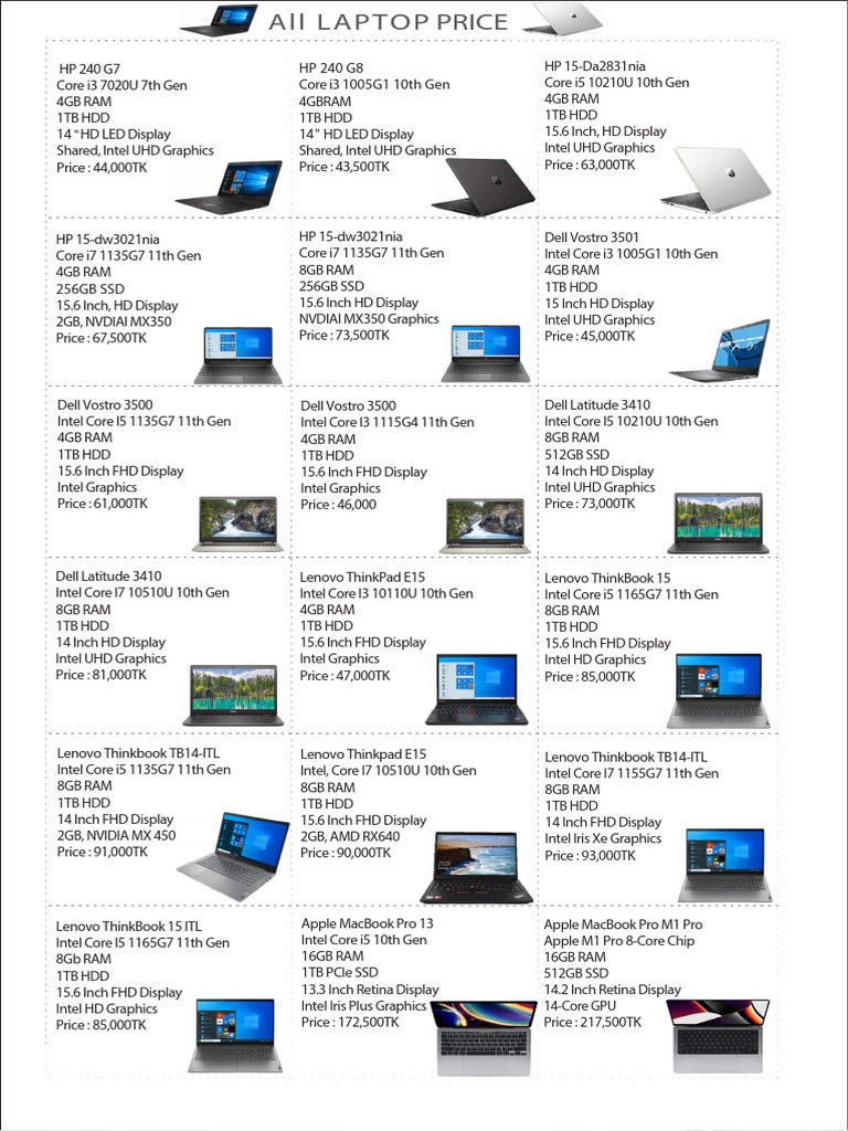 Laptop Price | PDF | Intel | Computing