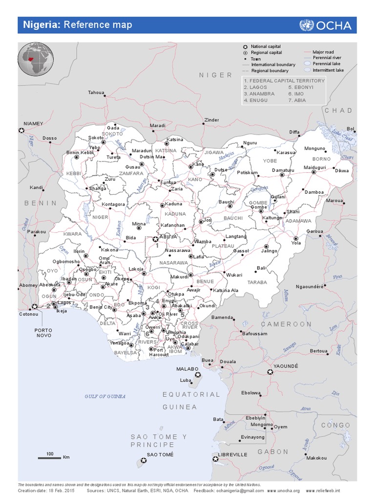 Nigeria Reference Map 09062016 | PDF | West Africa | Nigeria