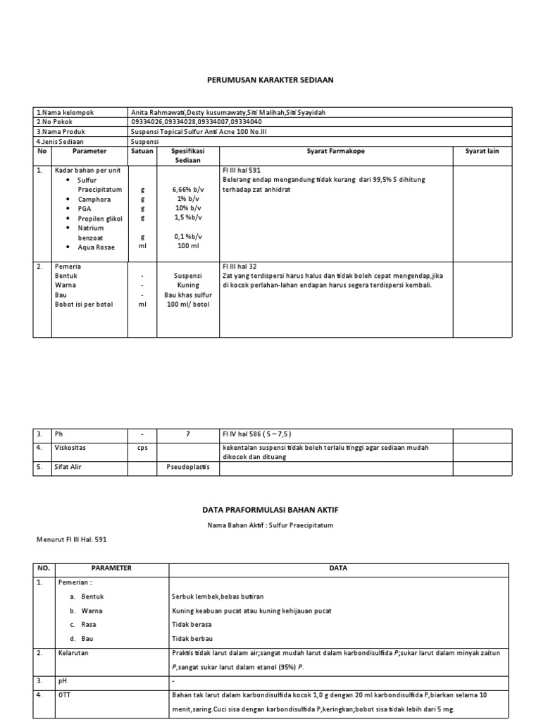 Jurnal Suspensi Topical Sulfur Acne | PDF