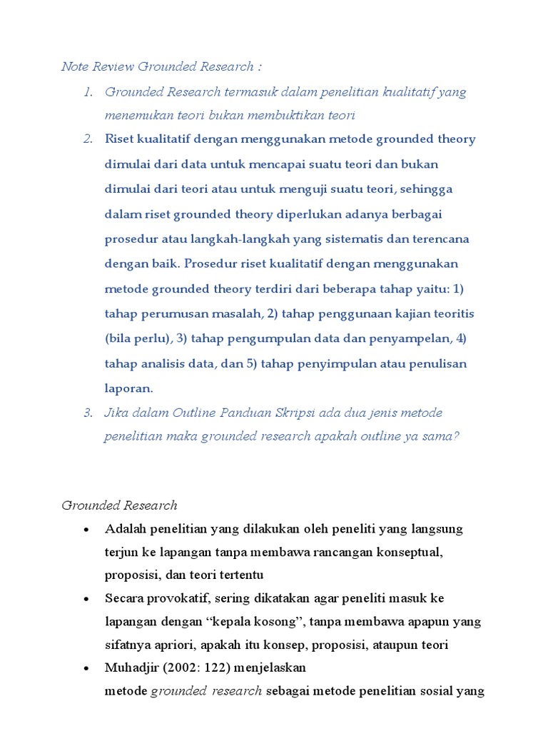 Panduan Penelitian Grounded Research | PDF | Filsafat | Sains & Matematika