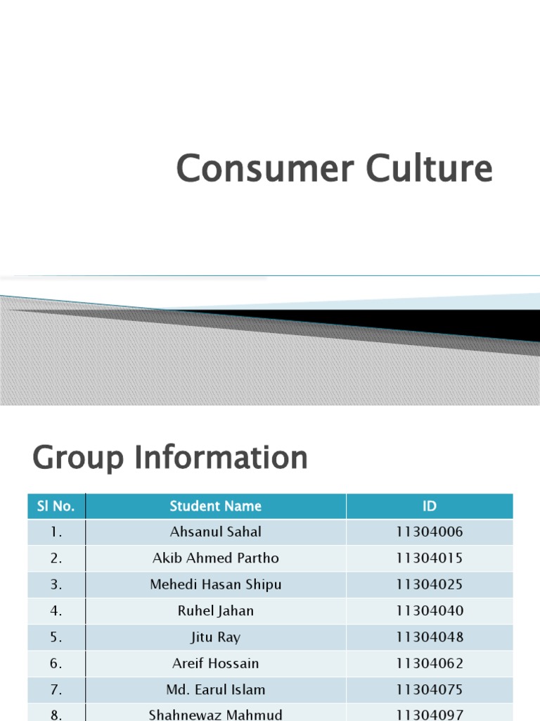 Understanding Consumer Culture An Analysis Of A Document Detailing Key
