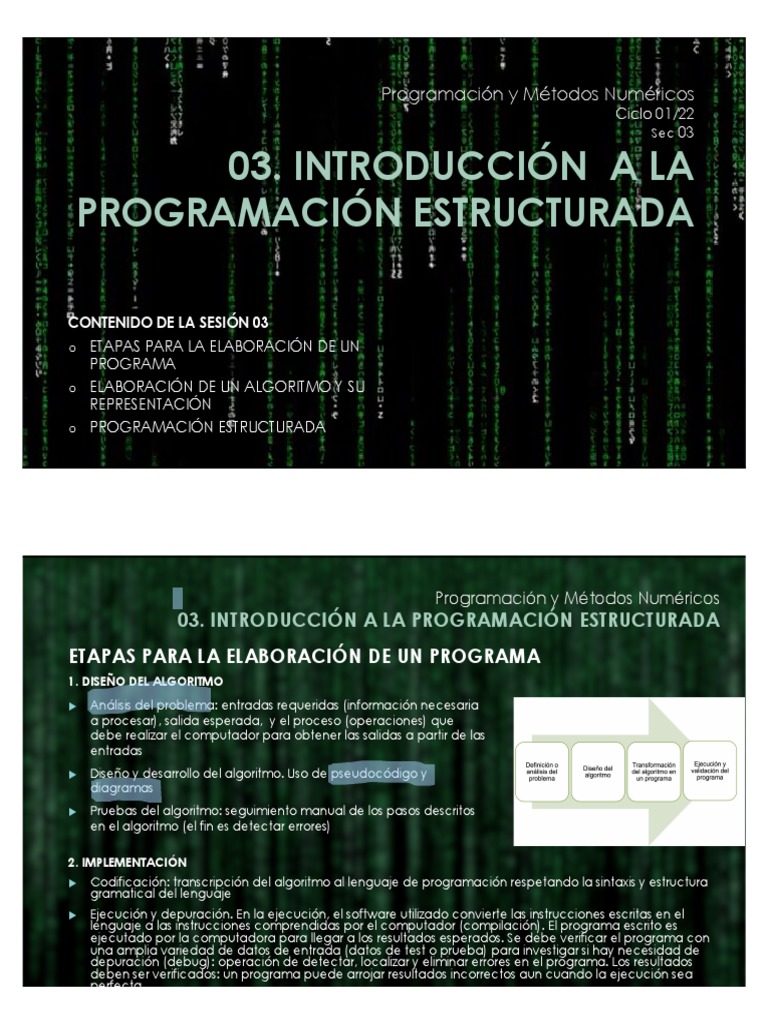 03 INTRODUCCIÓN A LA PROGRAMACIÓN ESTRUCTURADA - Clases SEMANA 3 | PDF ...