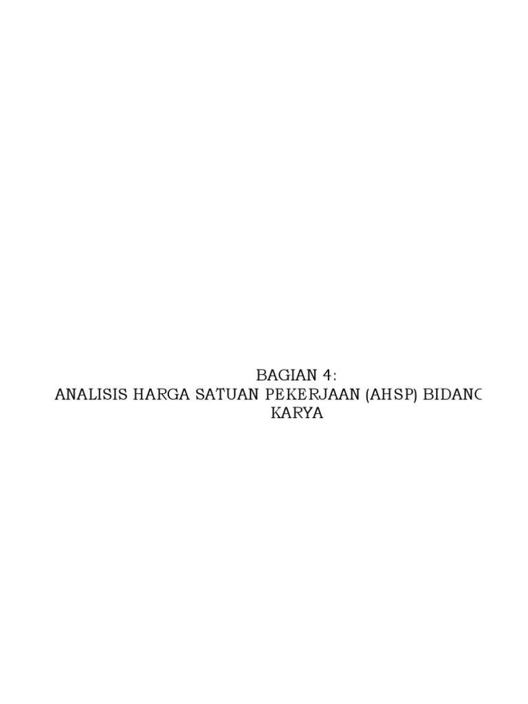 Analisis Harga Satuan | PDF