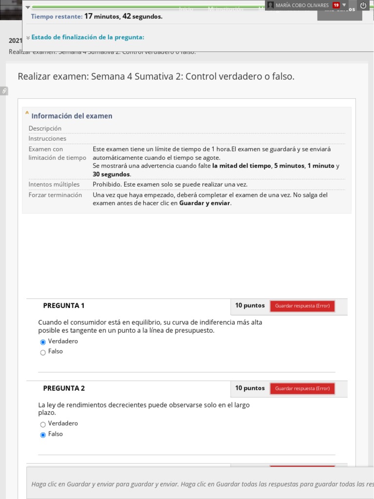 Realizar Examen - Semana 4 Sumativa 2 - Control Verdadero o .. | PDF | Utilidad marginal | Business