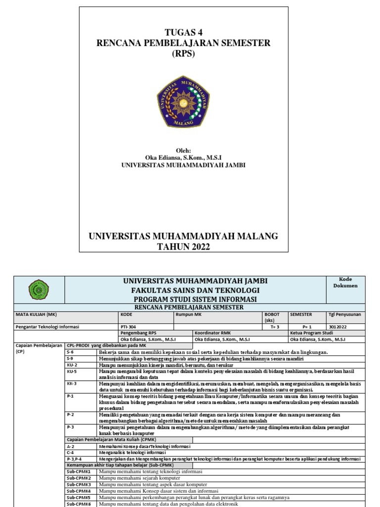 4 - Format RPS - Oka Ediansa - UM Jambi | PDF | Bisnis | Komputer