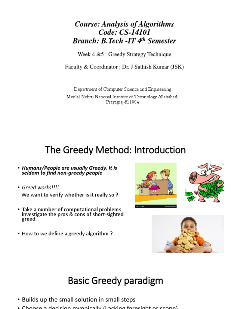Week 5 and 6 - Greedy Strategy Technique | PDF | Mathematical Relations ...