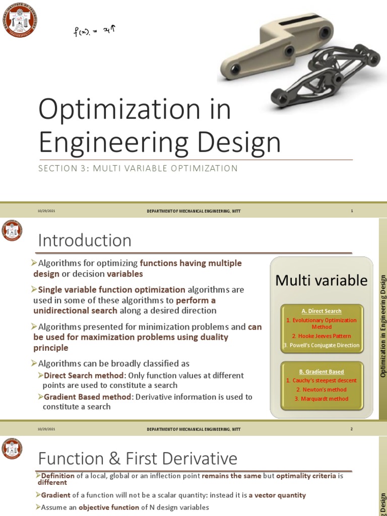 Section 3 Multi Variable Optimization | PDF | Mathematical Optimization | Matrix (Mathematics)