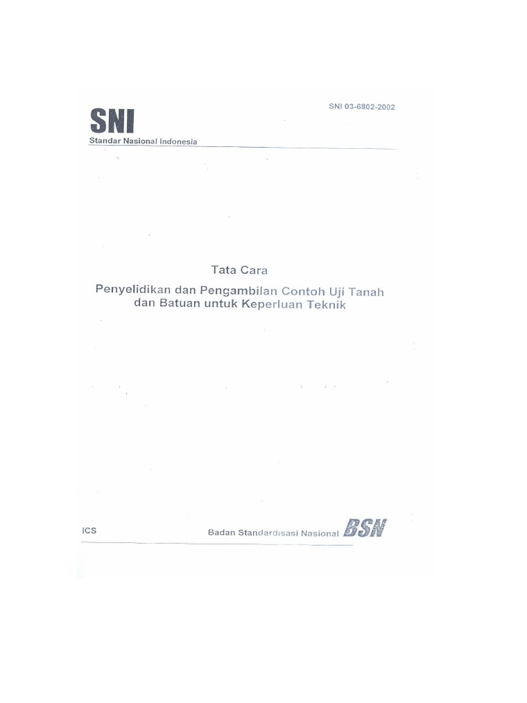 Daftar Isi SNI Sampling Tanah Dan Batuan | PDF