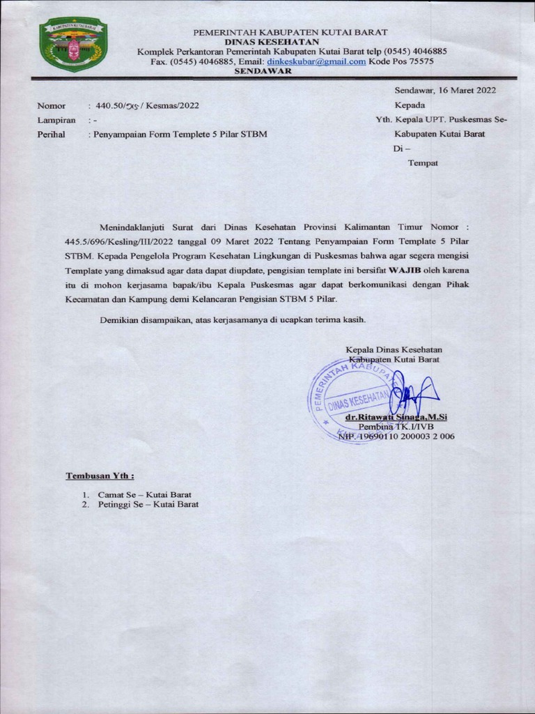 Penyampaian Form Template STBM 5 Pilar | PDF