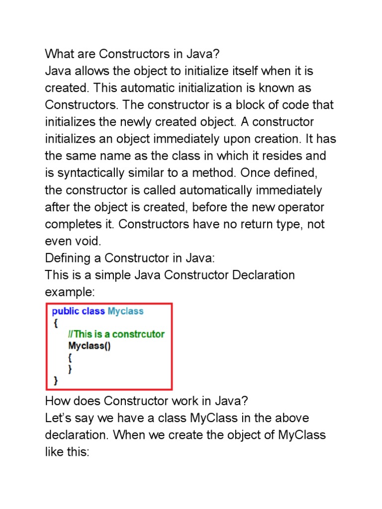 Constructors in Java | PDF | Programming | Constructor (Object Oriented ... Constructors in Java | PDF | Programming | Constructor (Object Oriented ...