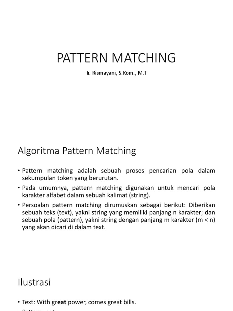 Pattern Matching | PDF Pattern Matching | PDF