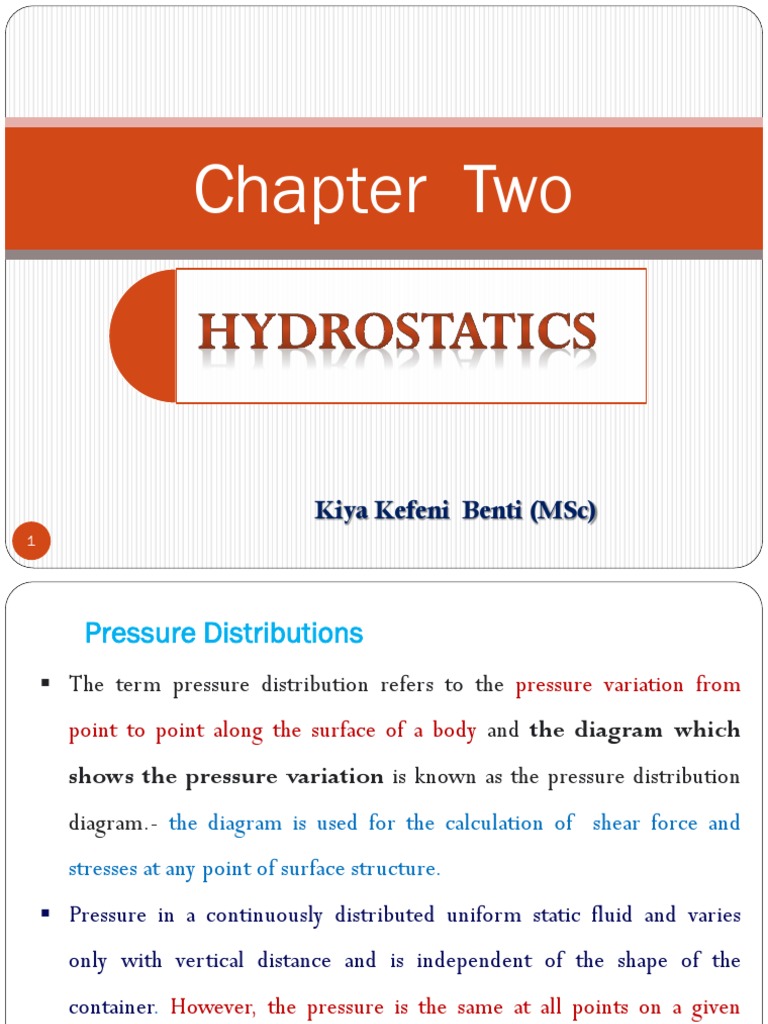 Hydrostatics: Pressure Distribution Basics | PDF | Pressure Measurement ...