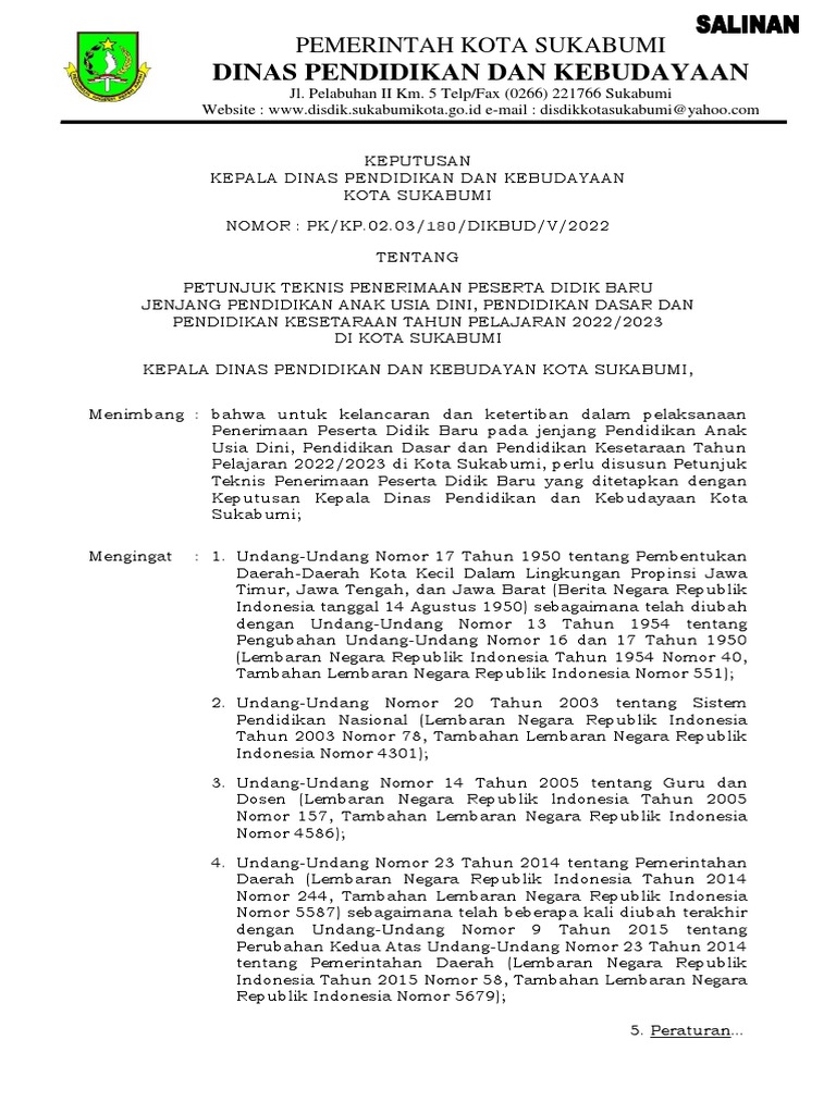 A Final - Juknis PPDB 2022 2023 | PDF