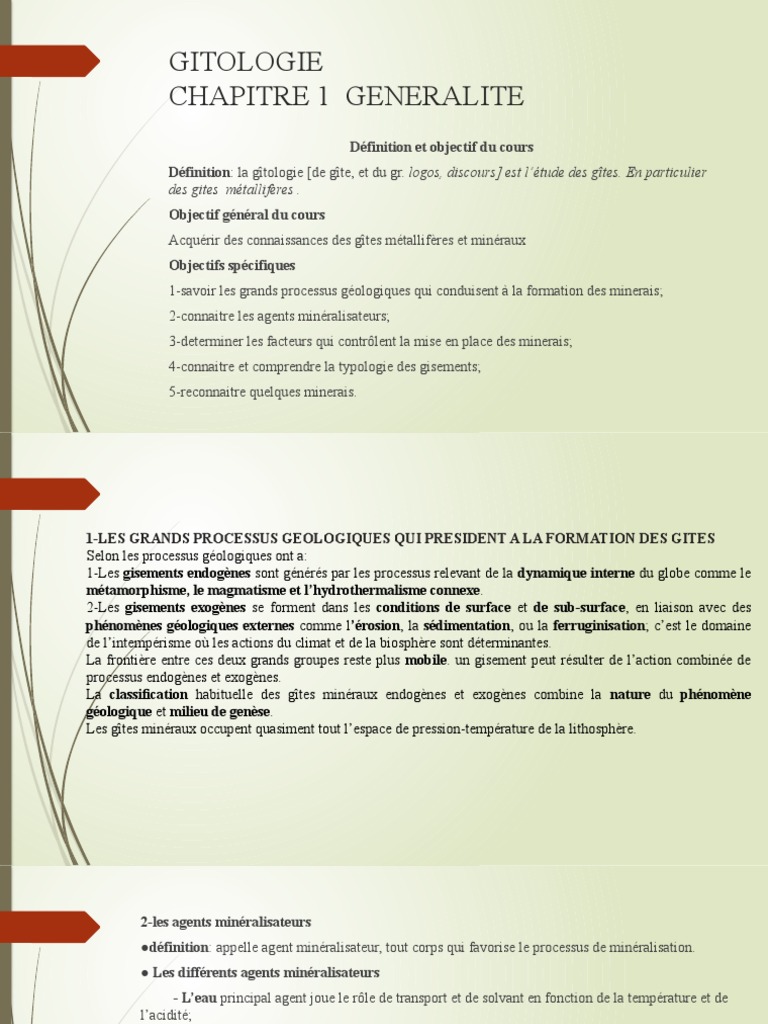 Cours de Gitologie | PDF | Roche magmatique | Géologie