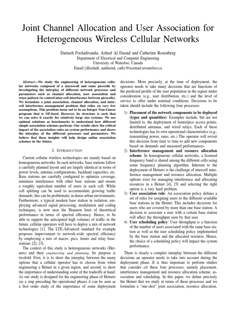 Joint Channel Allocation and User Association For Heterogeneous ...
