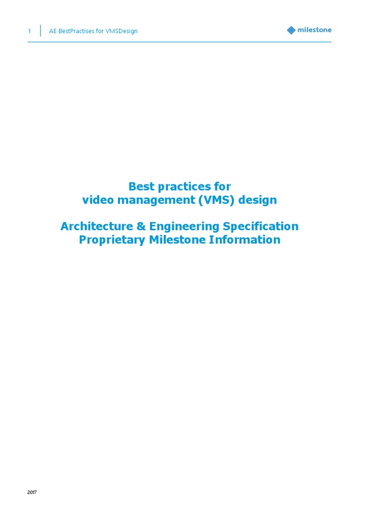 AE Best Practises For VMS Design Specification Sheet | PDF | Codec ...