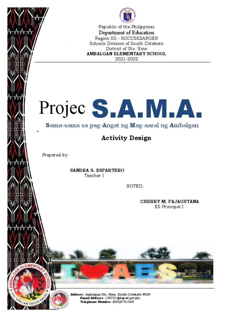 Project S.A.M.A. Activity Design Report | PDF