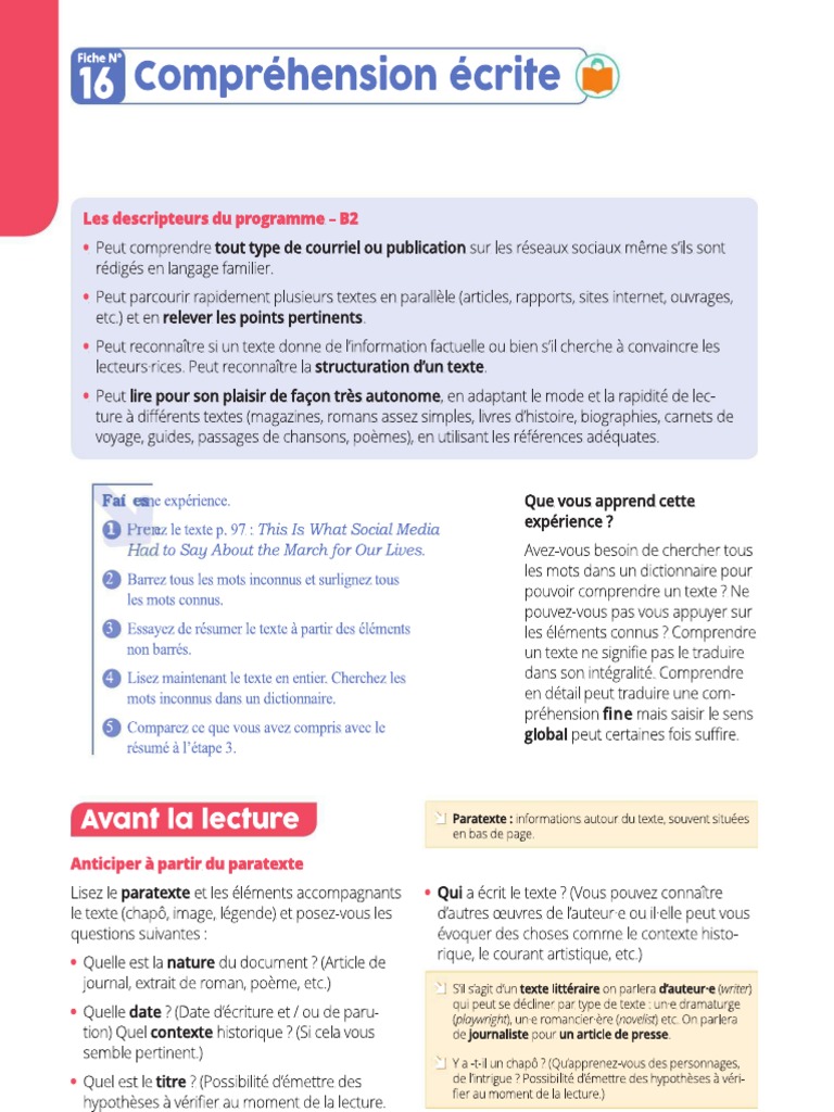Comprehension Ecrite | PDF