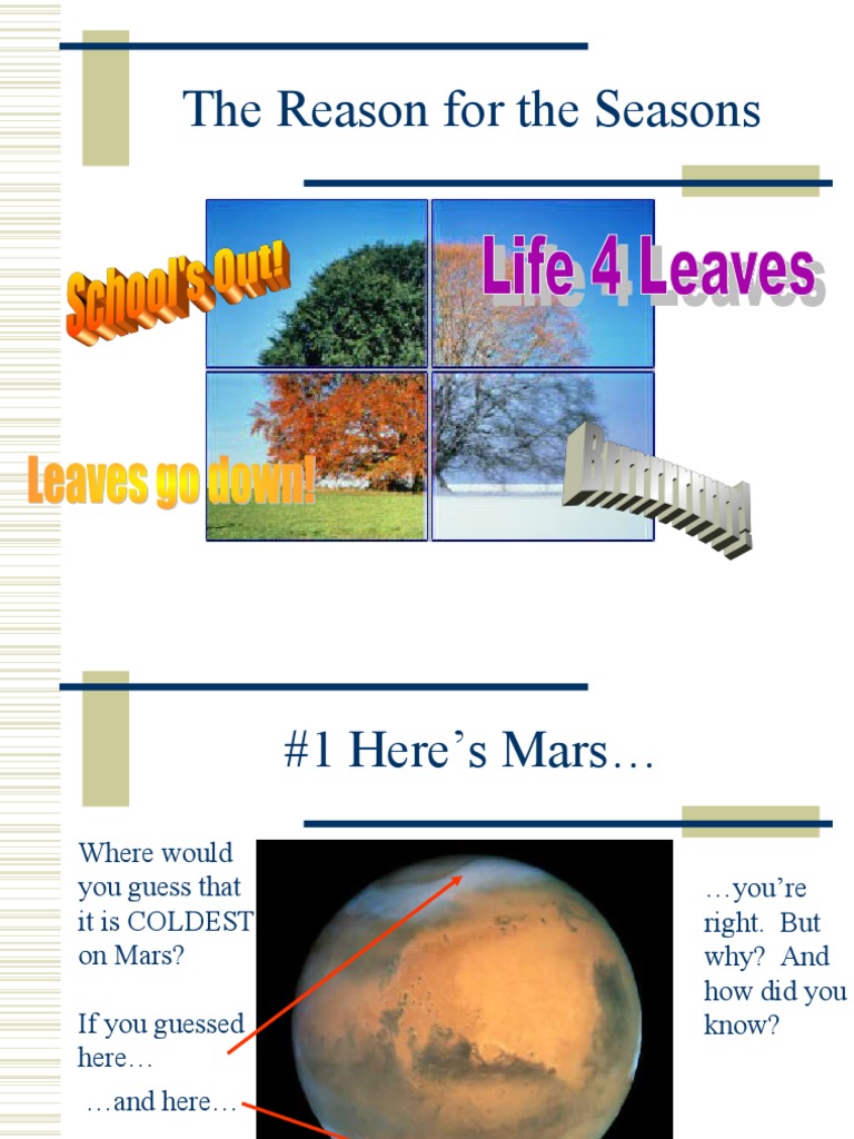 The Reason For The Seasons | PDF | Night | Earth