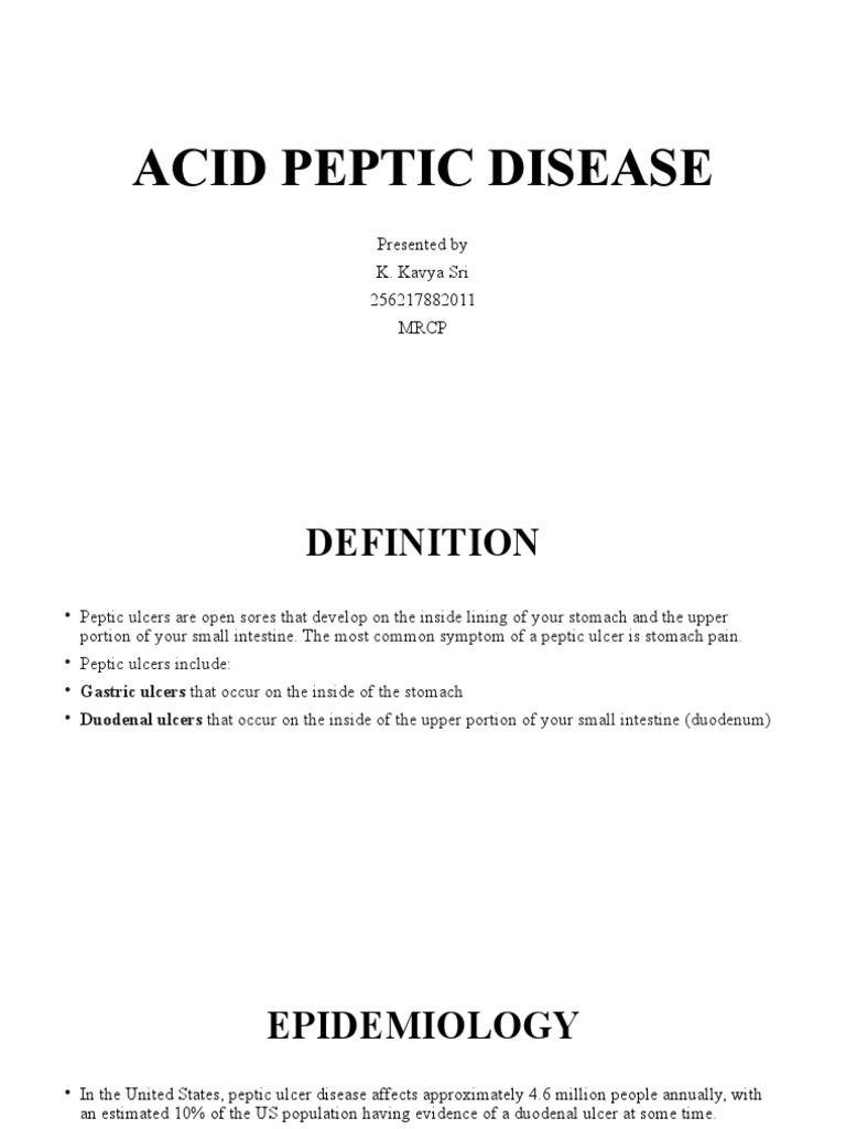 Acid Peptic Disease | PDF | Medicine | Clinical Medicine