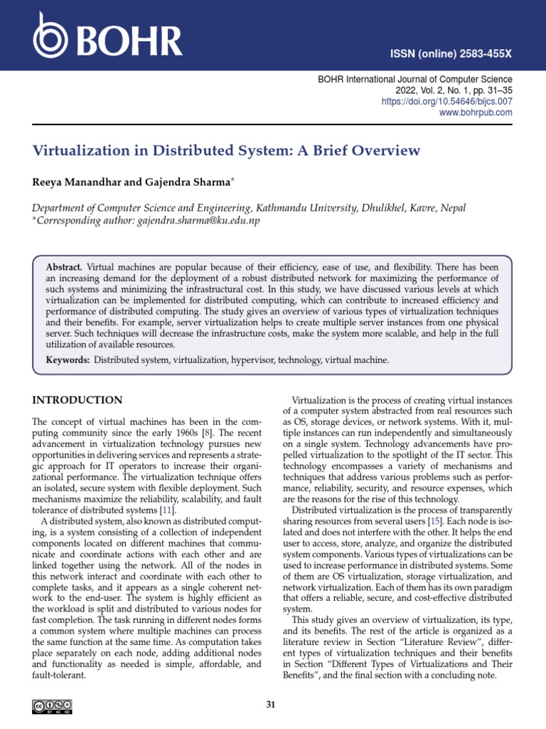 Virtualization in Distributed System: A Brief Overview | PDF ...